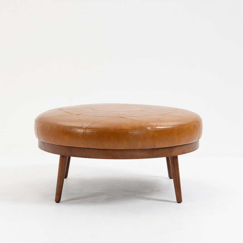 Tan faux leather ottoman store